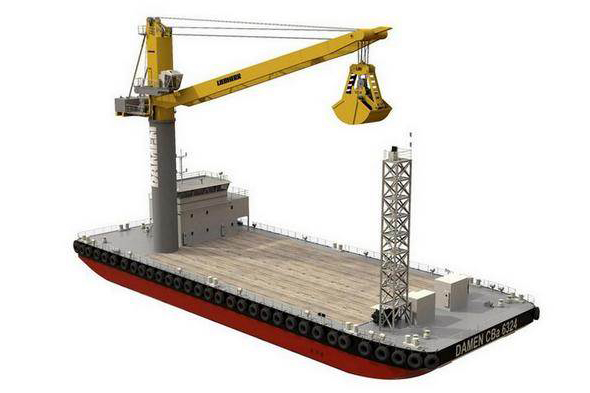 Damen lance une barge dotée d’une grue | Mer et Marine