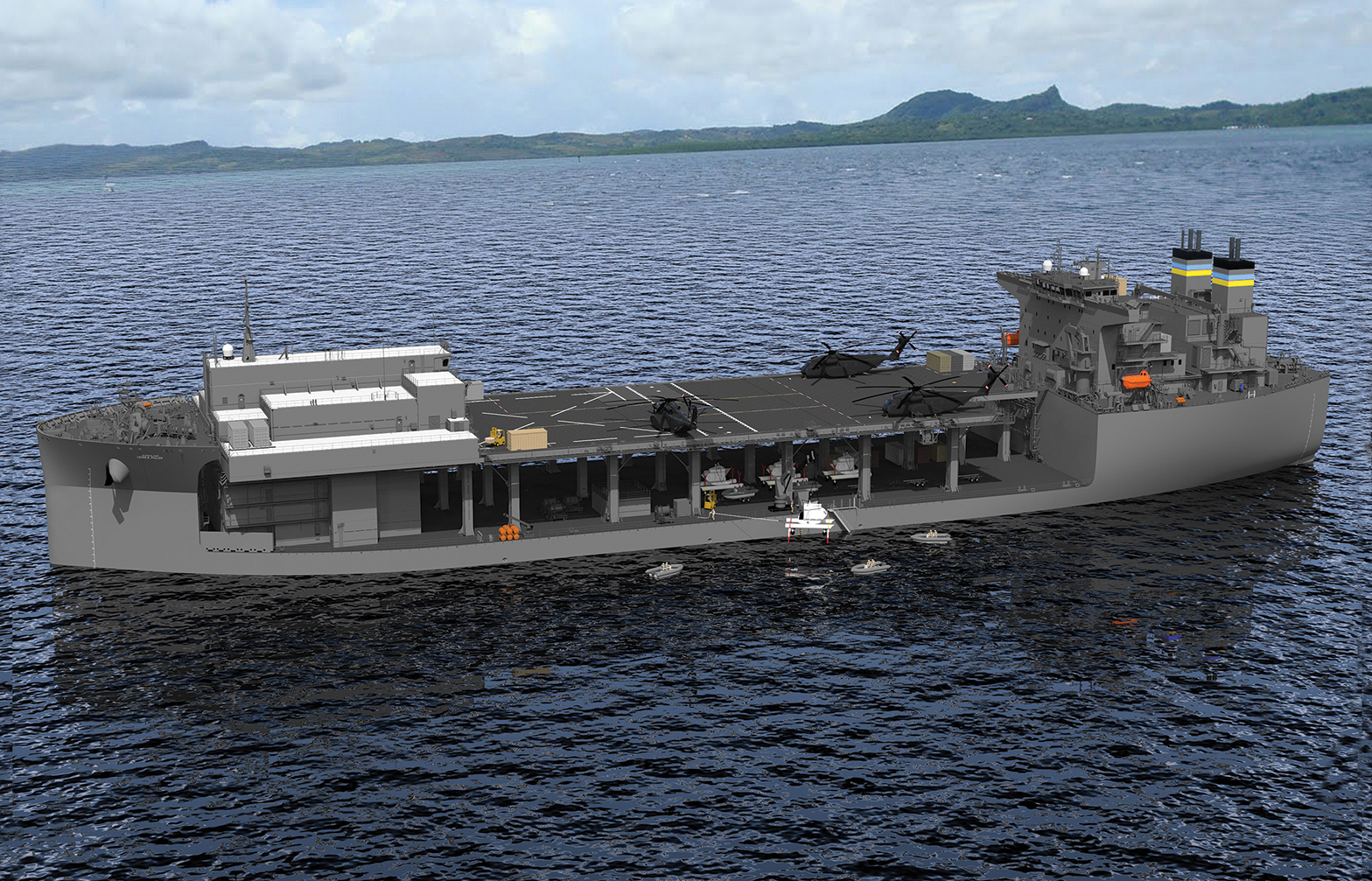 Mise sur cale d’une nouvelle base flottante américaine | Mer et Marine