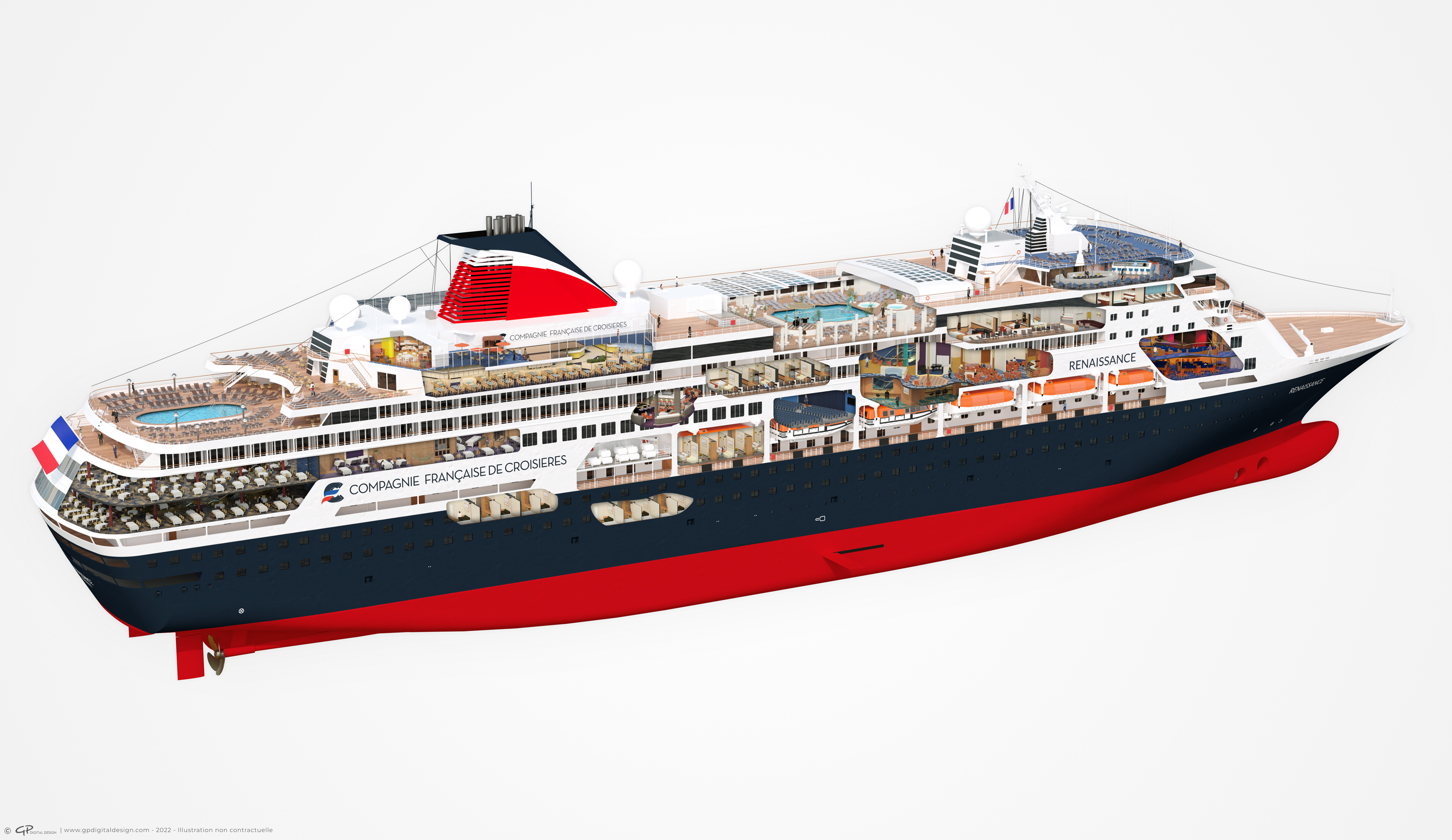 Compagnie Française de Croisières dévoile l’écorché et des espaces ...