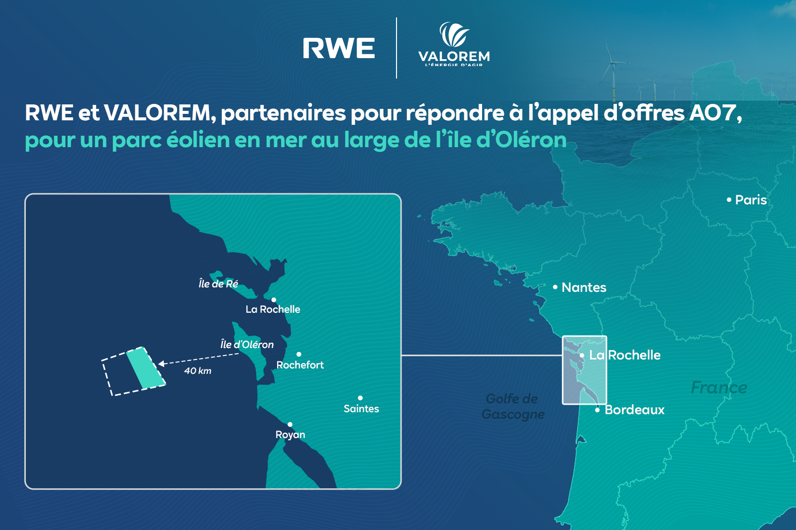 RWE et Valorem partenaires pour répondre à l'AO7 du parc d'Oléron | Mer et Marine