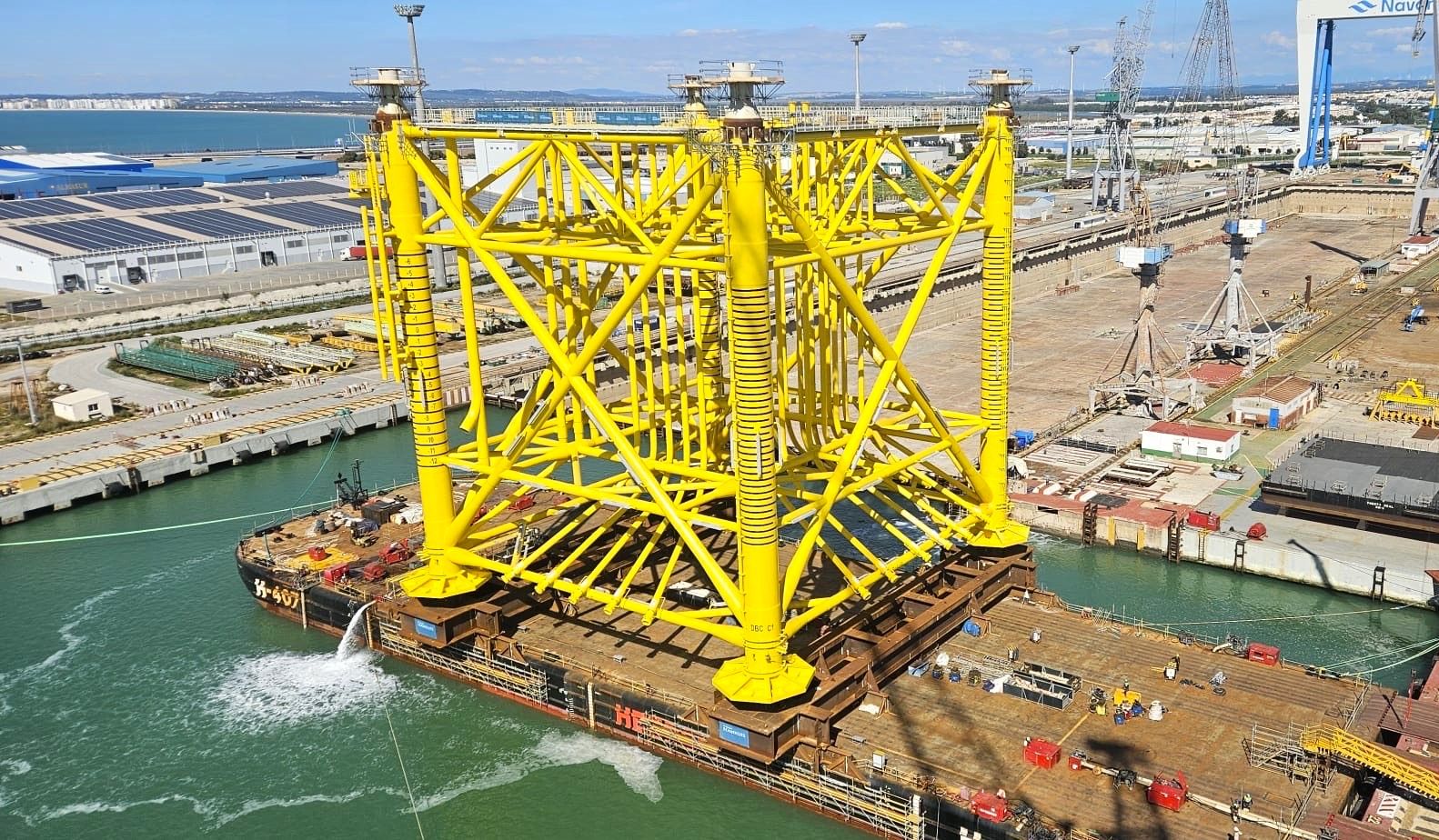 Éolien : Navantia Seanergies charge une fondation jacket de 2900 tonnes ...