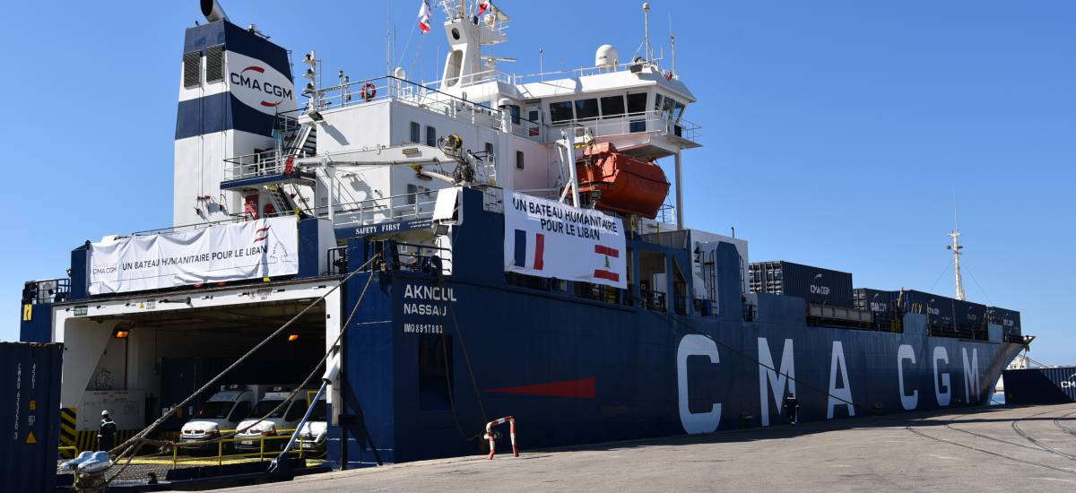 CMA CGM : l’Aknoul quitte Marseille avec 2500 tonnes d’aide humanitaire ...