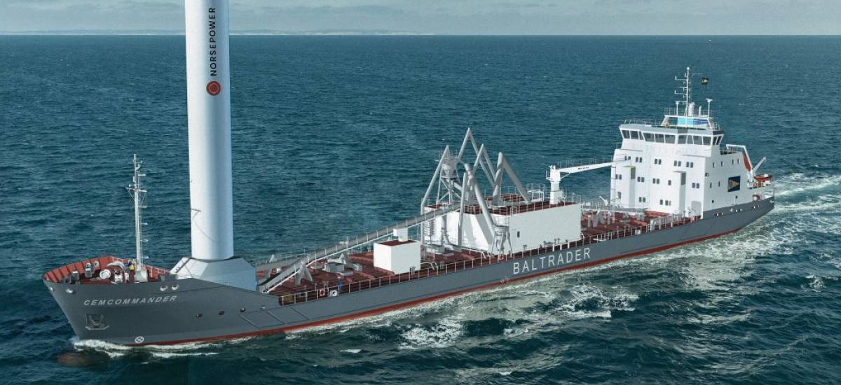 Norsepower équipe le nouveau cimentier de Baltrader d'un rotor Flettner | Mer et Marine