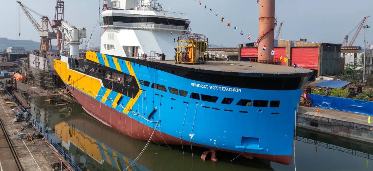 Eolien : Damen lance le premier navire de soutien à la construction de Windcat | Mer et Marine