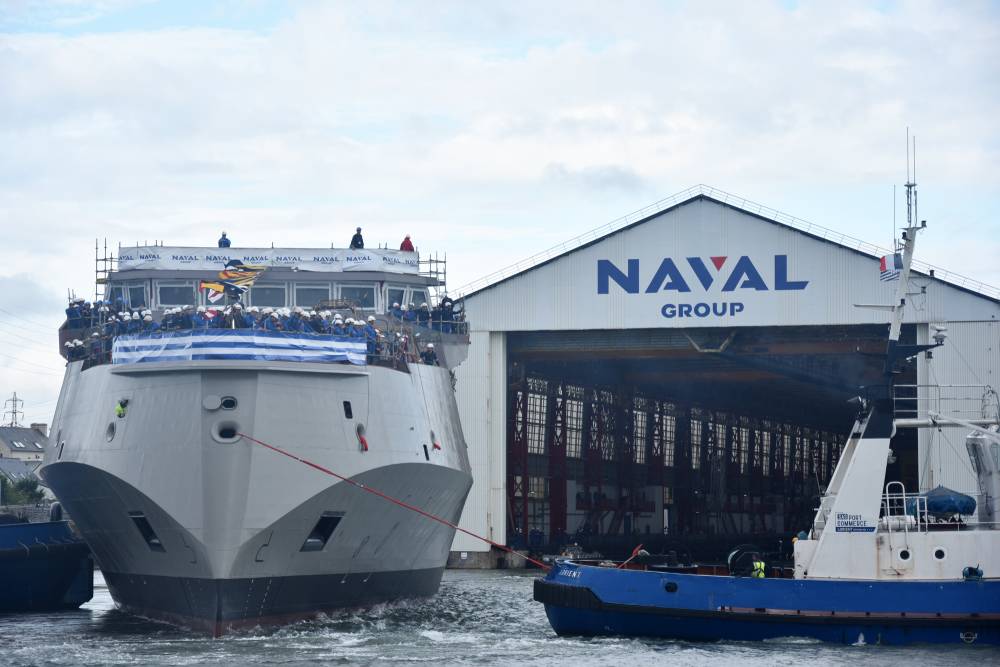 FDI : Naval Group met à l’eau la première frégate grecque à Lorient ...