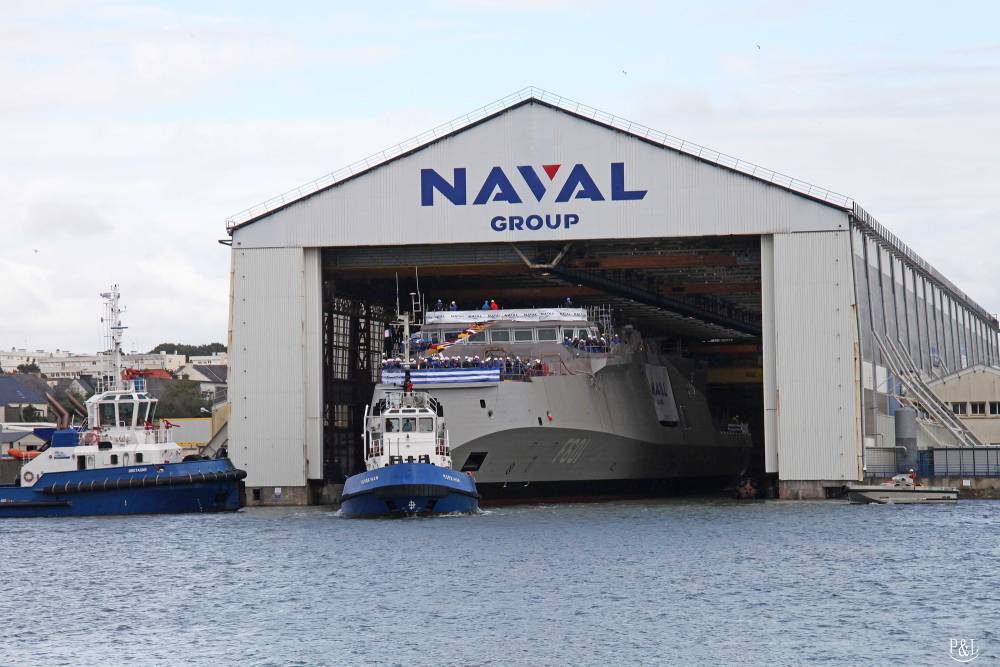 FDI : Naval Group met à l’eau la première frégate grecque à Lorient ...