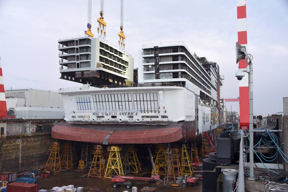A Saint-Nazaire, l’assemblage du paquebot MSC World America va bon ...
