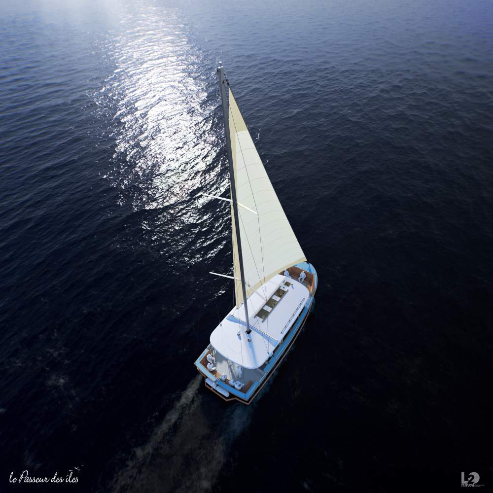 Le navire à voile de la compagnie "Le Passeur des Iles" en cours de ...