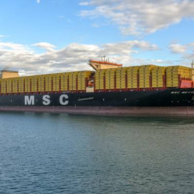 Le porte-conteneurs MSC Mette baptisé à Fos | Mer et Marine